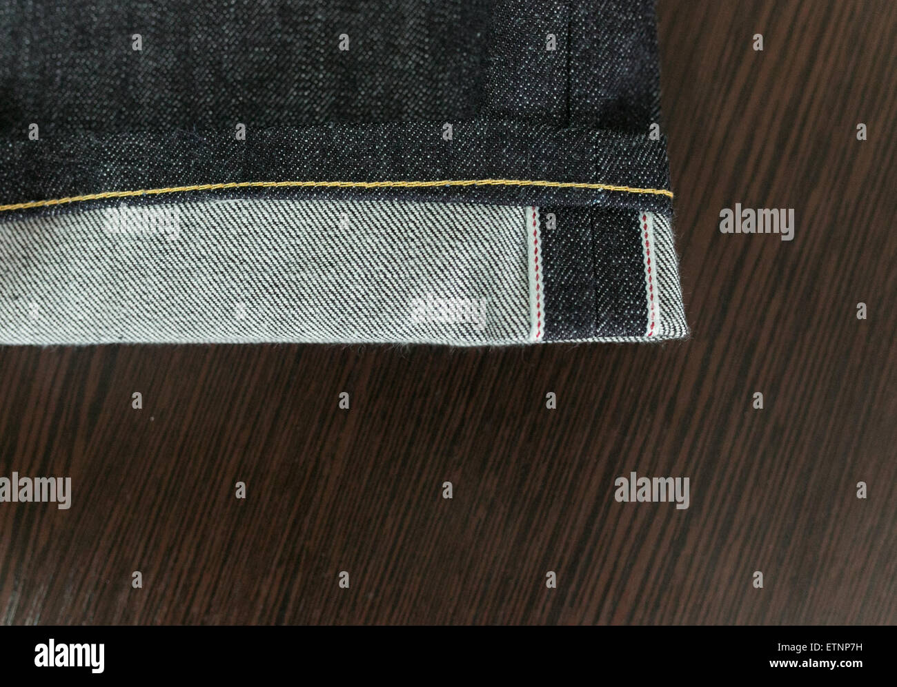 Selvedge denim jeans closeups Stock Photo - Alamy