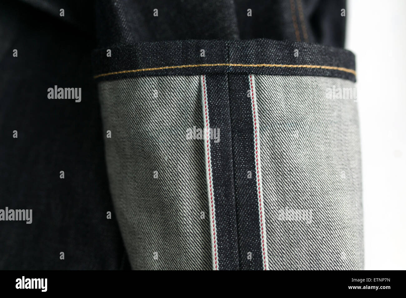 Selvedge denim jeans closeups Stock Photo - Alamy