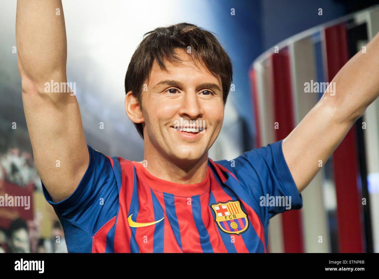 A wax figure of Lionel Messi, Argentine footballer on display at the ...