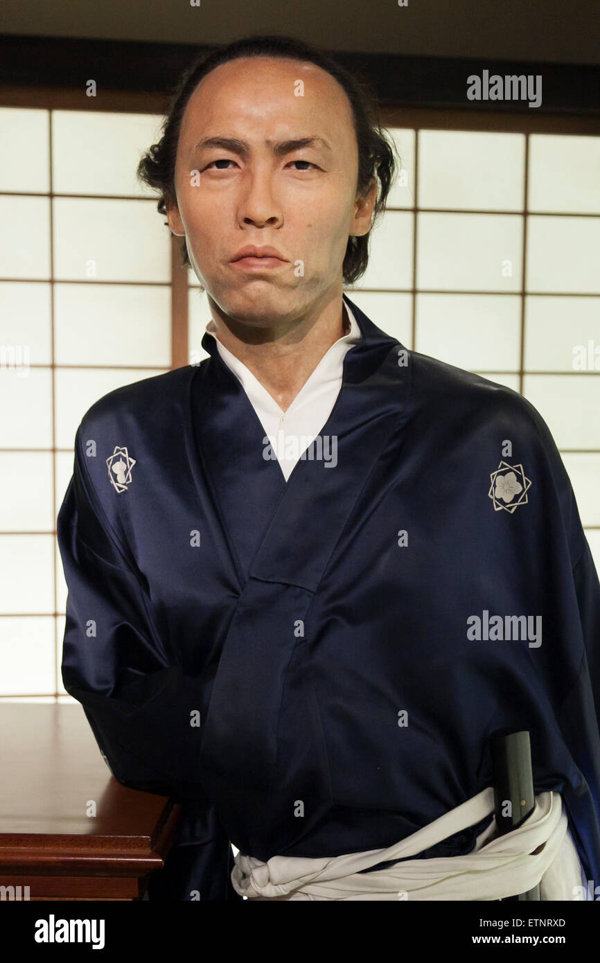 A wax figure of Ryoma Sakamoto, Japanese reformer and samurai on ...
