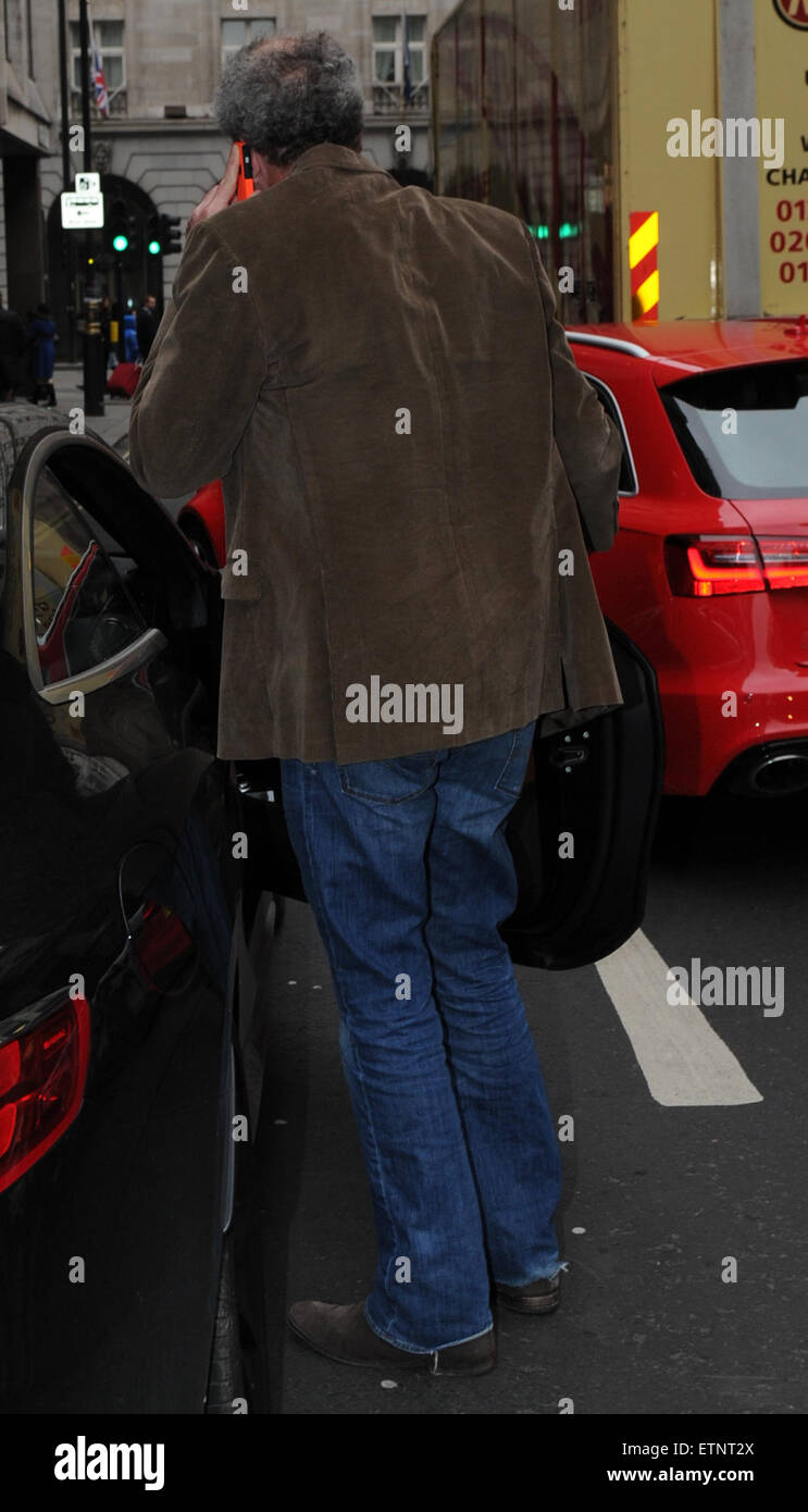 Jeremy Clarkson chats on his mobile phone while out and about in London ...