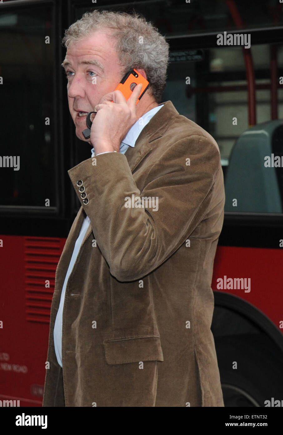 Jeremy Clarkson chats on his mobile phone while out and about in London ...