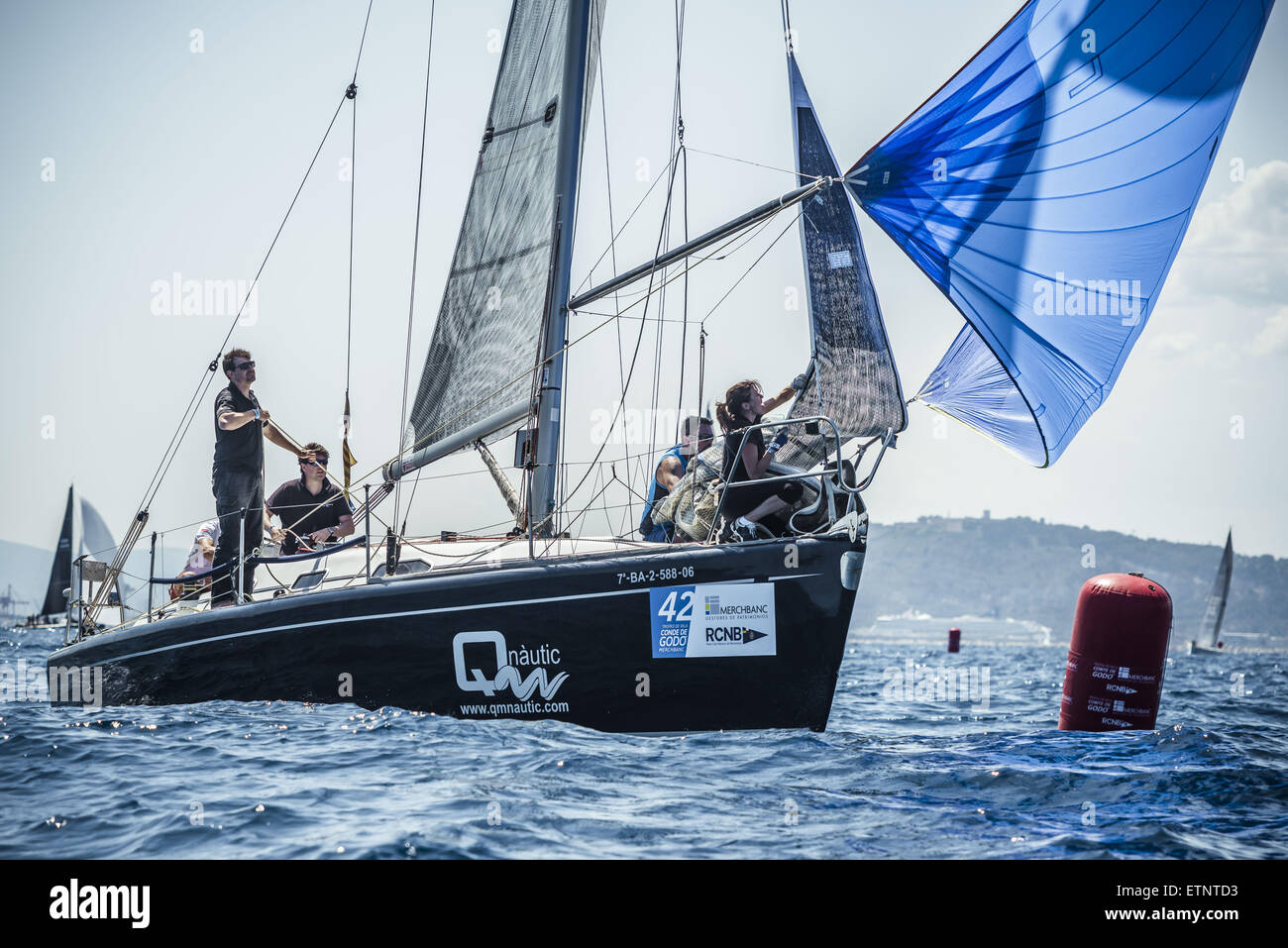 Barcelona, Catalonia, Spain. 12th June, 2015. Crew members of the ...