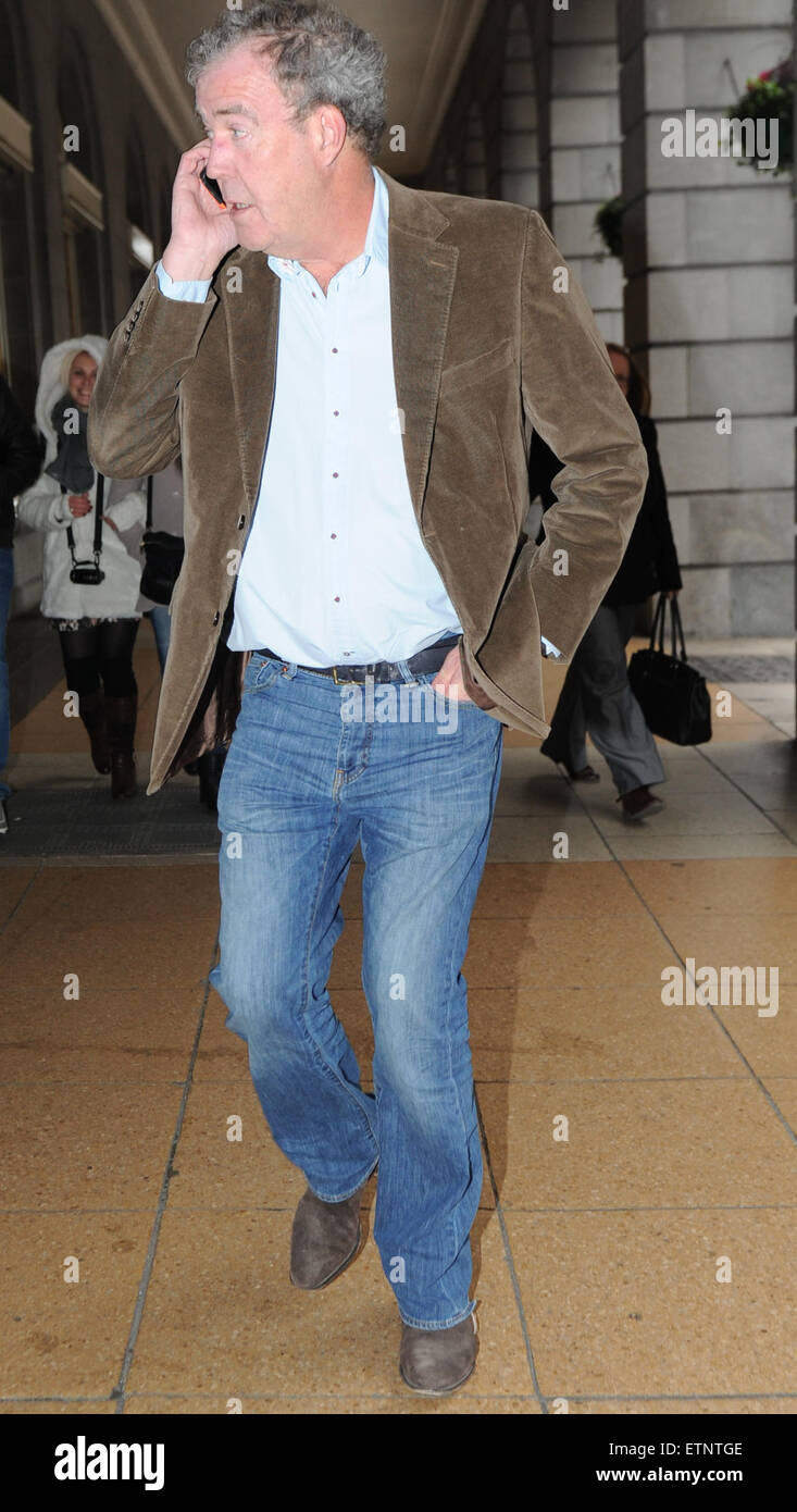 Jeremy Clarkson chats on his mobile phone while out and about in London ...