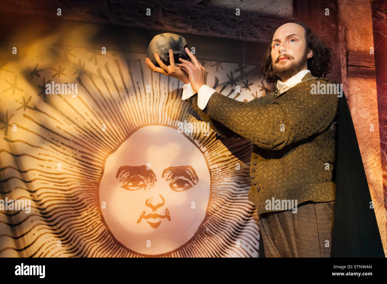 A wax figure of William Shakespeare, English poet, playwright and actor ...