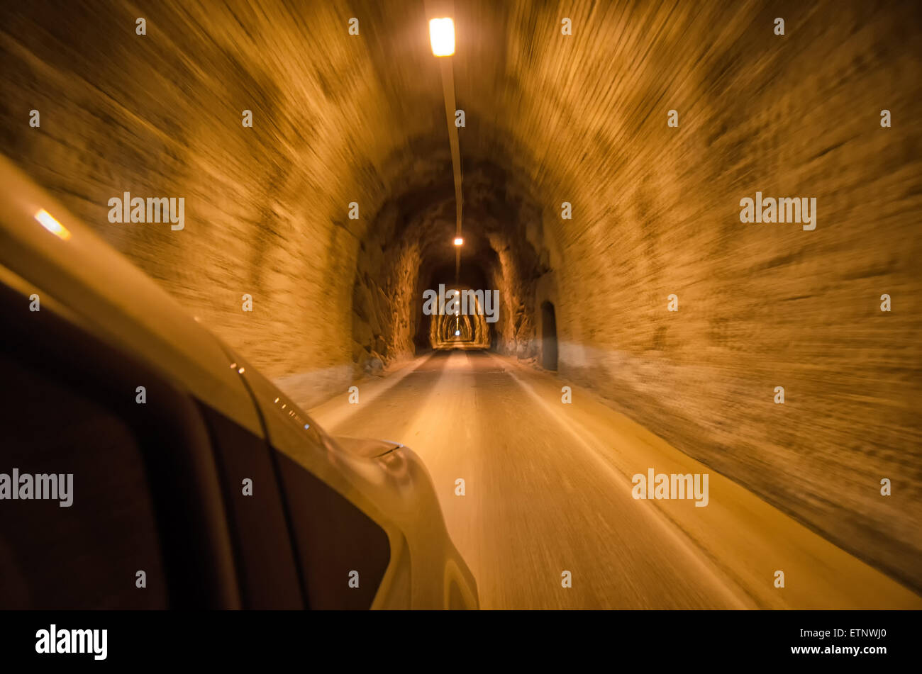 View of tunnel from inside the car Stock Photo - Alamy