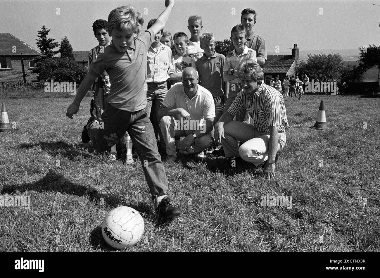 Best foot forward... Young Jeremy Illingworth has a go at the penalty ...
