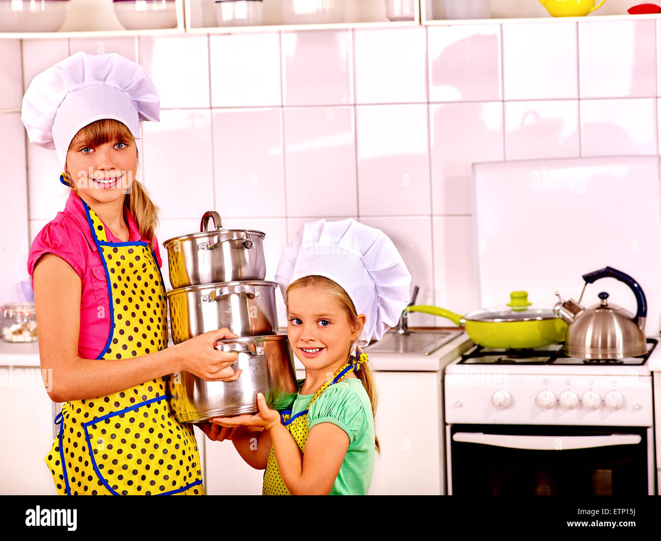 Children cooking at kitchen Stock Photo - Alamy