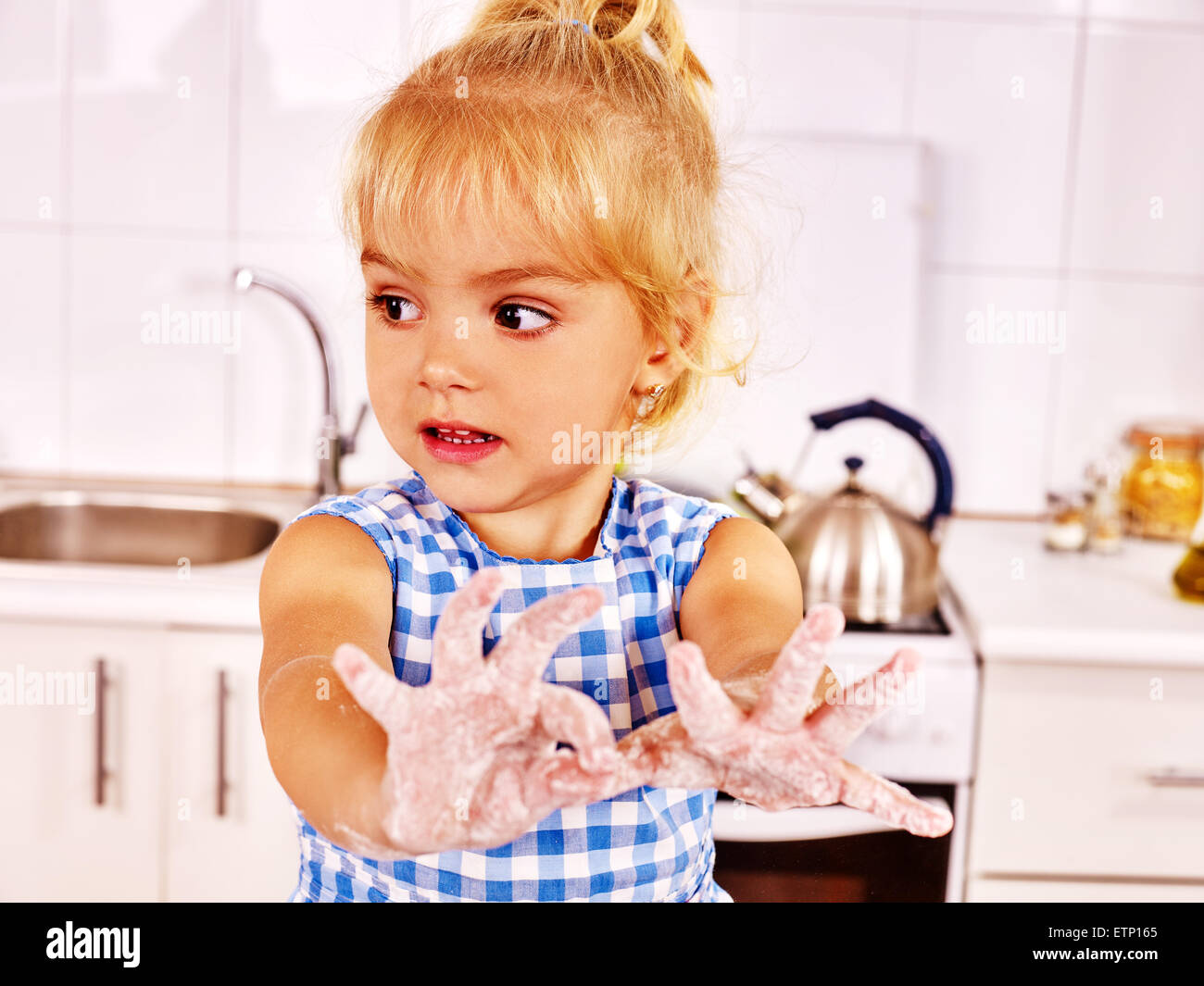 Child with rolling-pin dough Stock Photo - Alamy Child with rolling-pin dough Stock Photo - Alamy