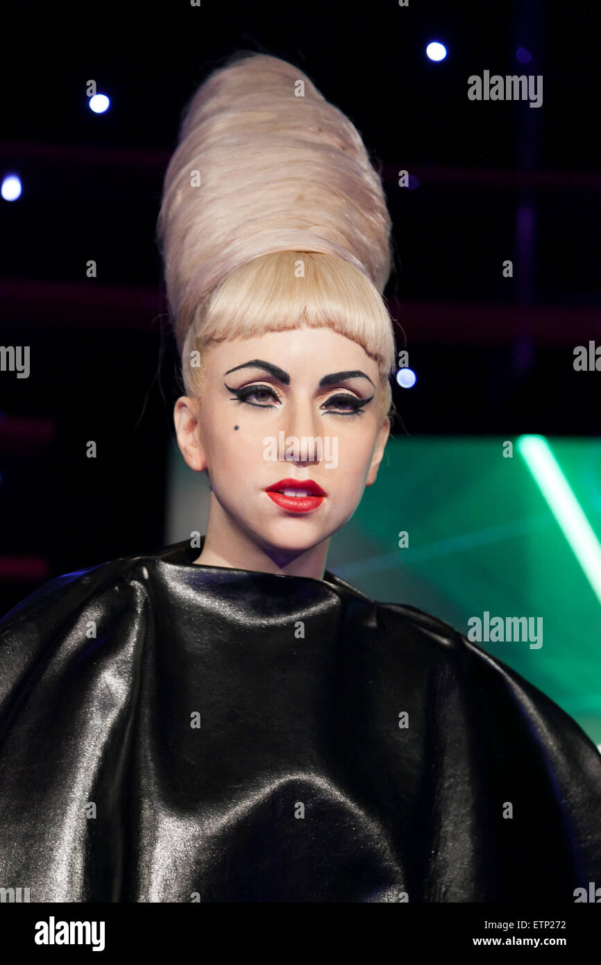 A wax figure of Lady Gaga, American singer, songwriter and actress on ...