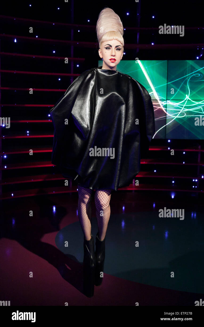 A wax figure of Lady Gaga, American singer, songwriter and actress on ...