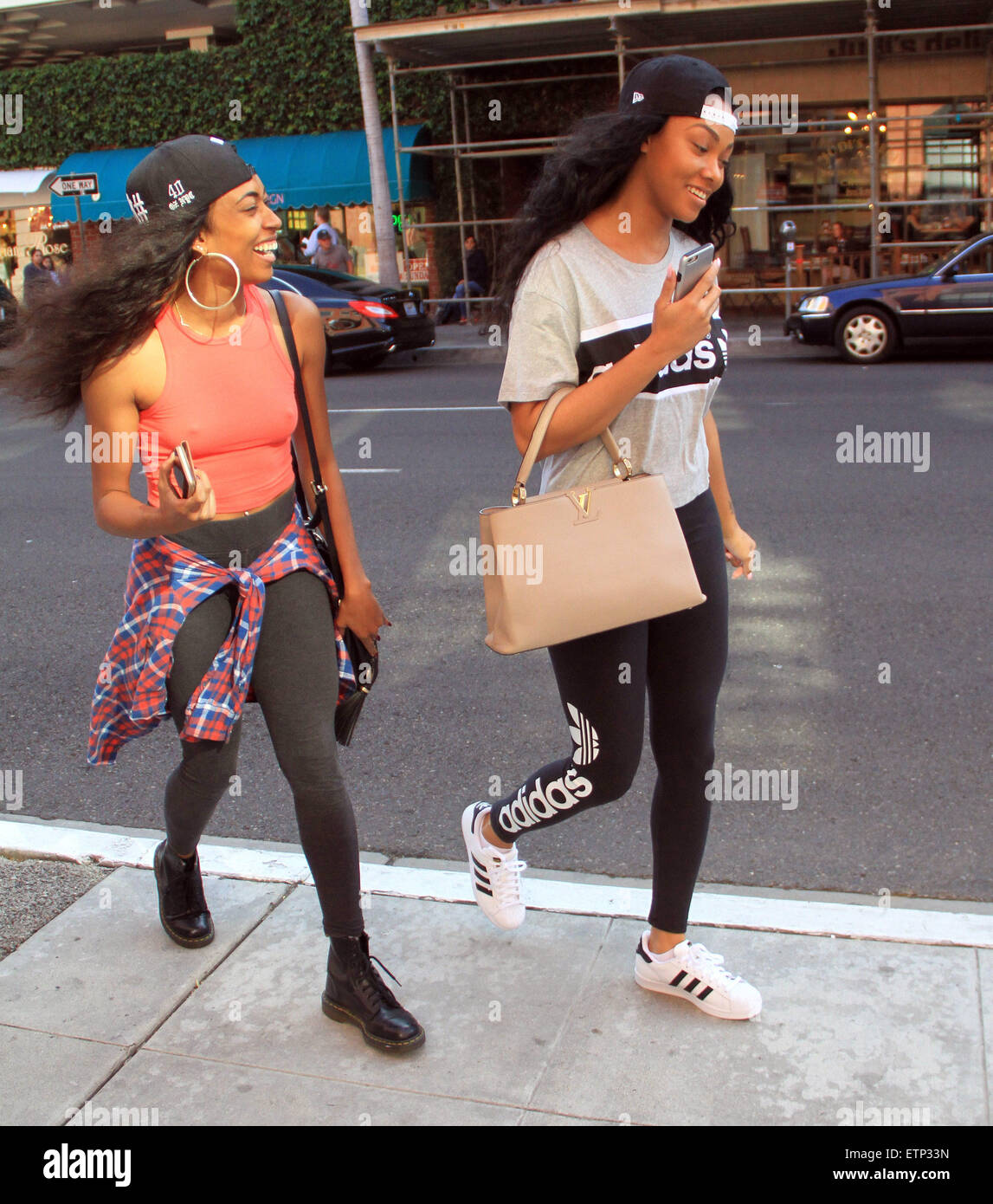 Shayne Murphy leaves a nail salon in Beverly Hills with a friend ...
