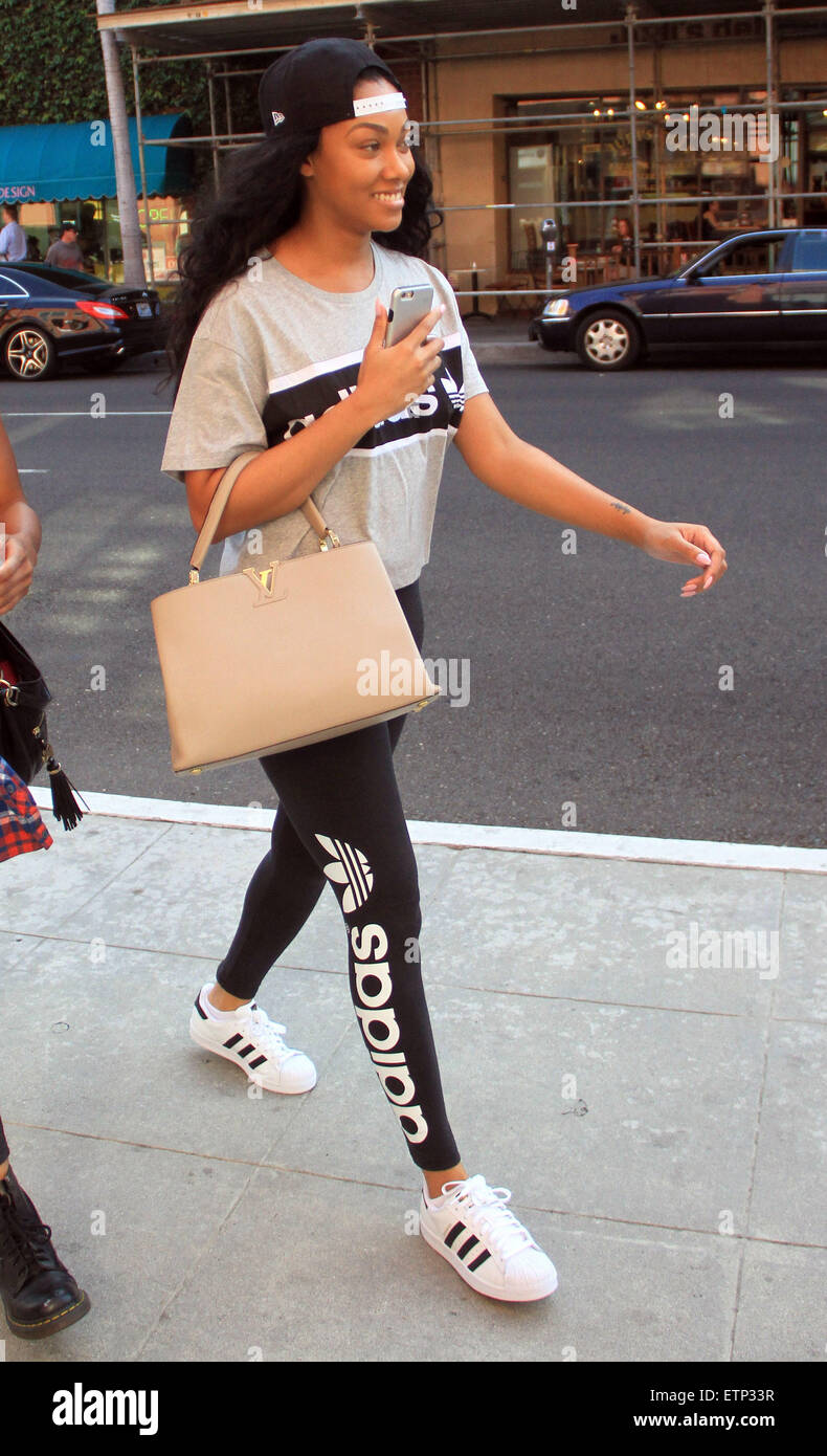 Shayne Murphy leaves a nail salon in Beverly Hills with a friend ...