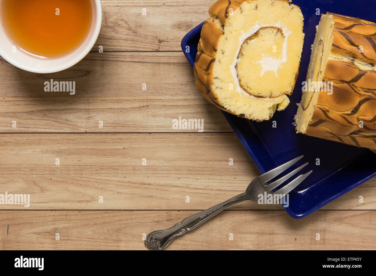 Vanilla Marble Roll Cake Stock Photo - Alamy