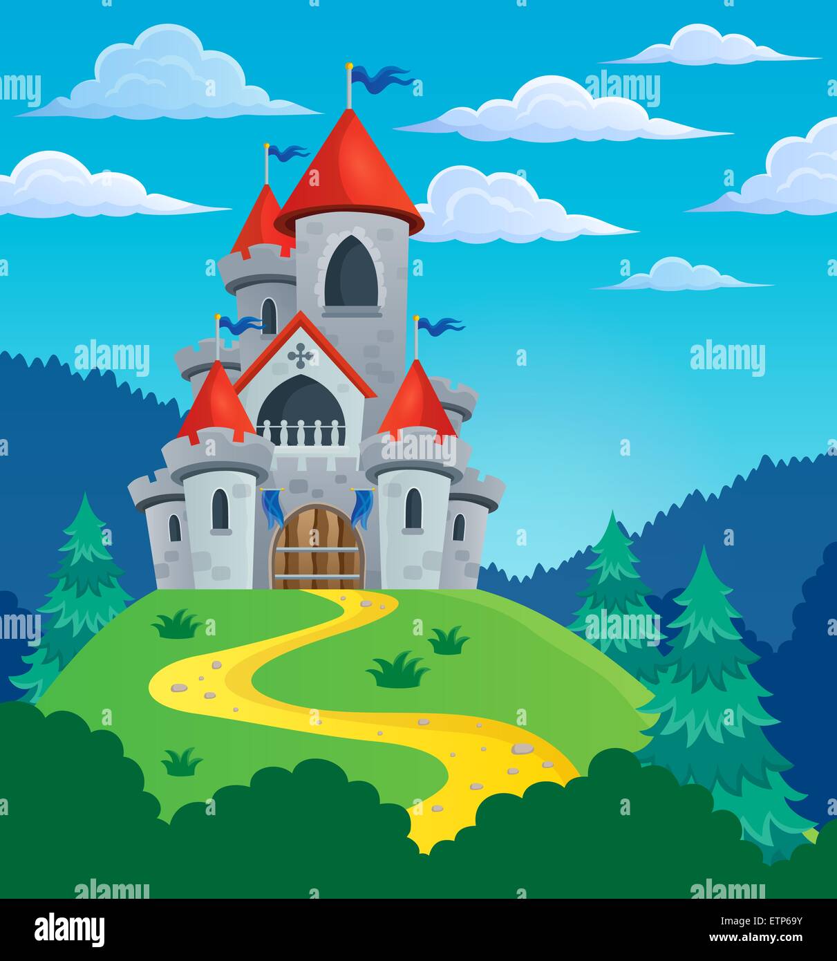 Fairy tale castle theme image 3 - picture illustration Stock Photo - Alamy