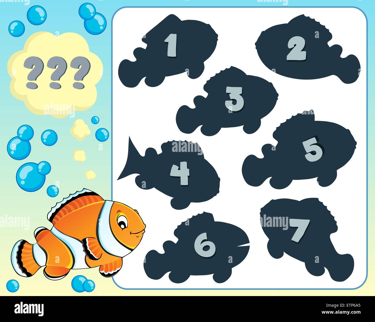 Fish riddle theme image 8 - picture illustration Stock Photo - Alamy