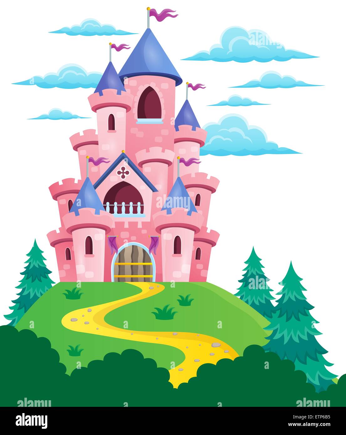 Pink castle theme image 2 - picture illustration Stock Photo - Alamy