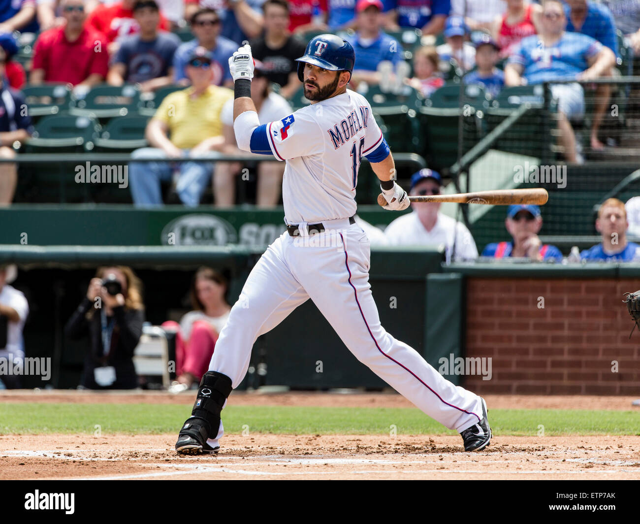 Arlington, TX, USA. 13th June, 2015. Texas Rangers first baseman Mitch ...