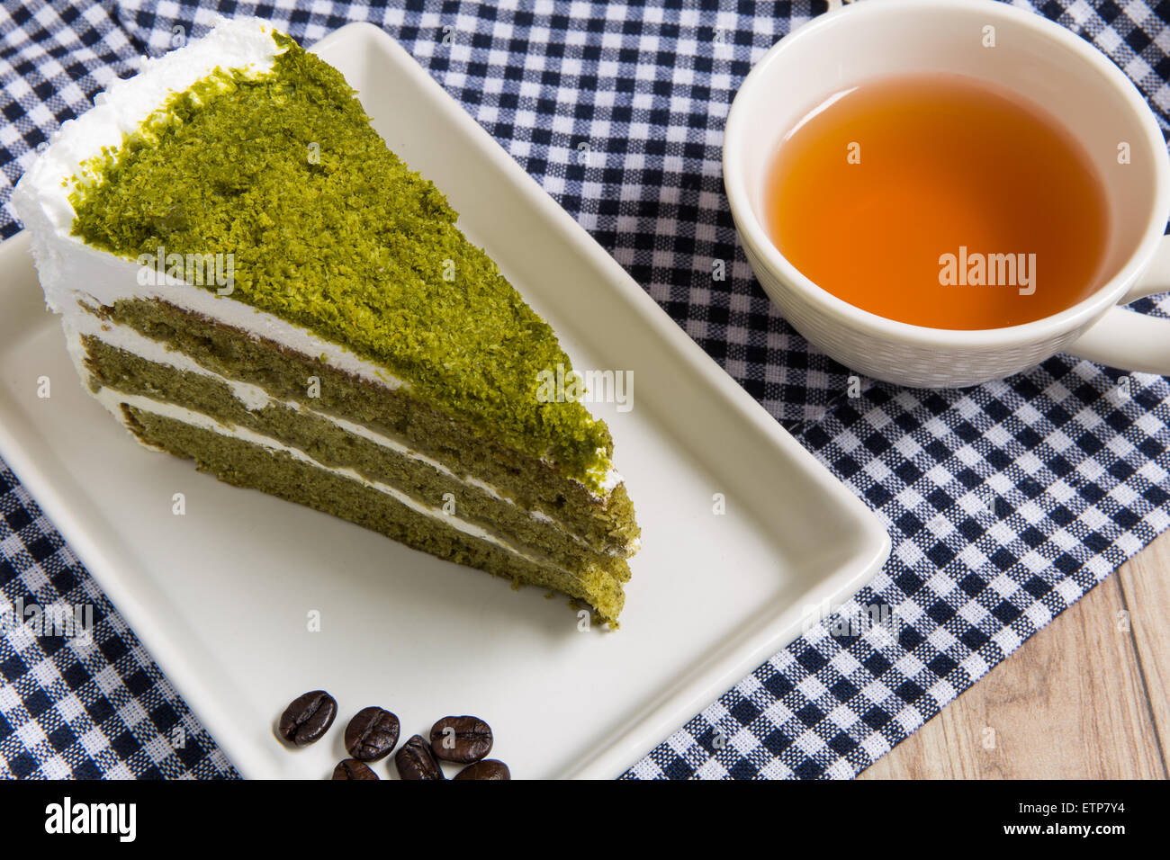 Green Tea Cake Stock Photo - Alamy