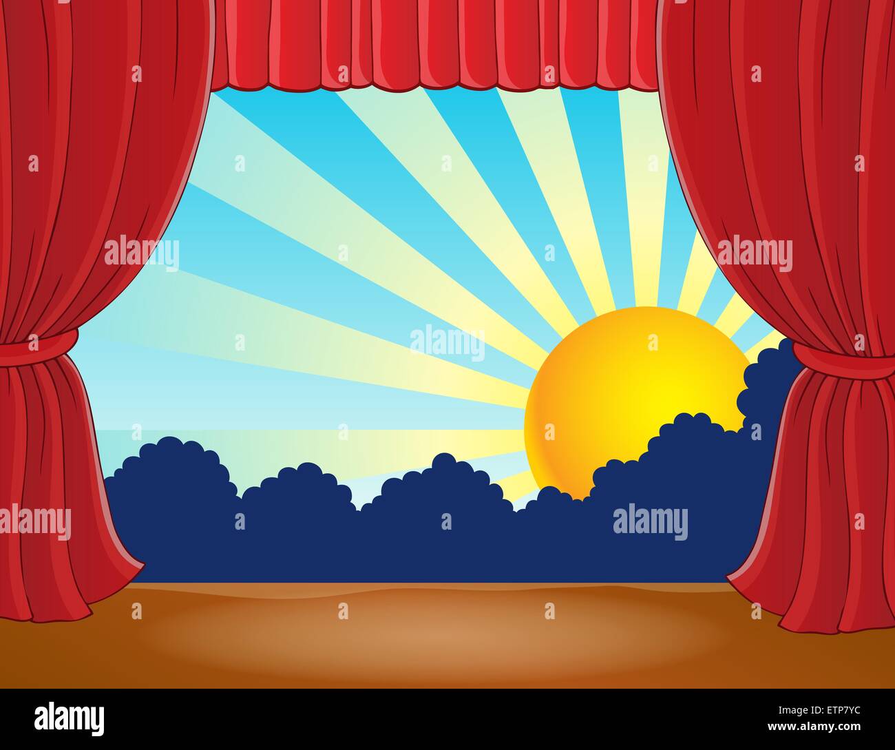 Stage with abstract sun 7 - picture illustration Stock Photo - Alamy