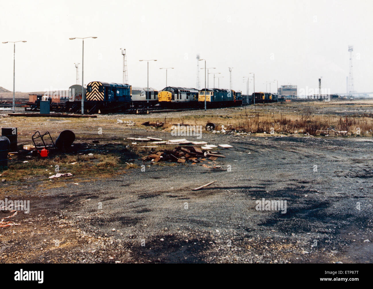 The Railway Yards at Thornby, with various locomotives in background ...