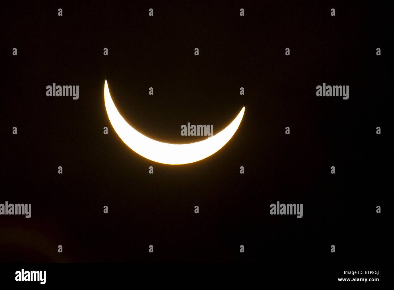 Views of the partial eclipse from St Michael's Mount Featuring: Solar ...