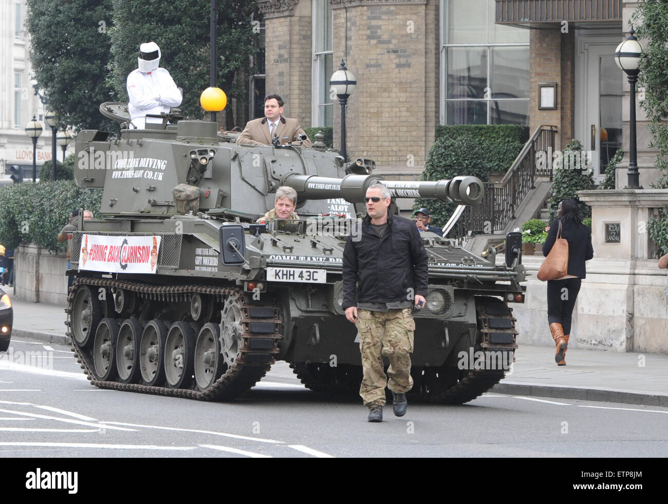 A man dressed as The Stig from Top Gear arrives at BBC Broadcasting ...
