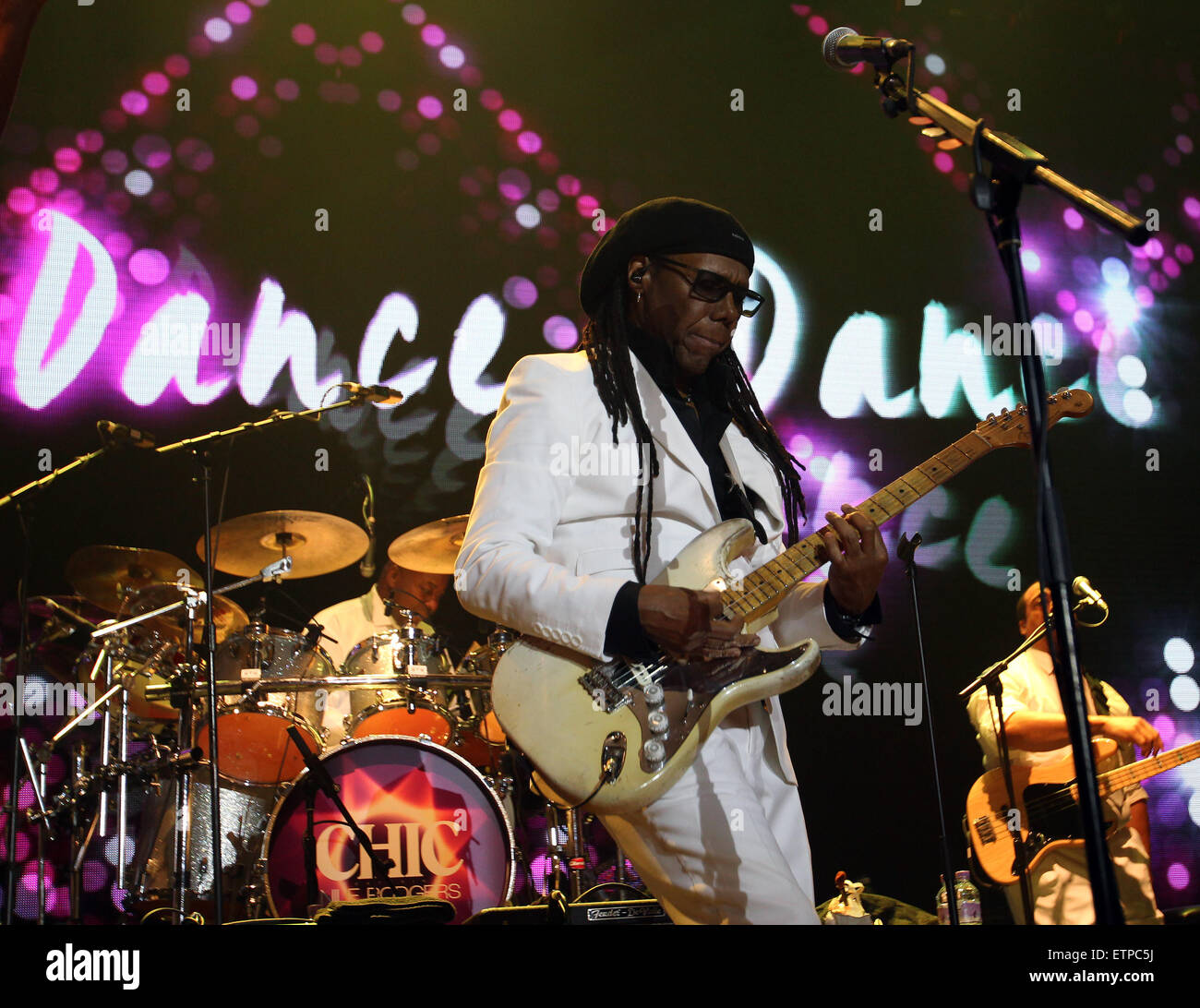 Chic featuring Nile Rodgers performing on stage at the Roundhouse ...