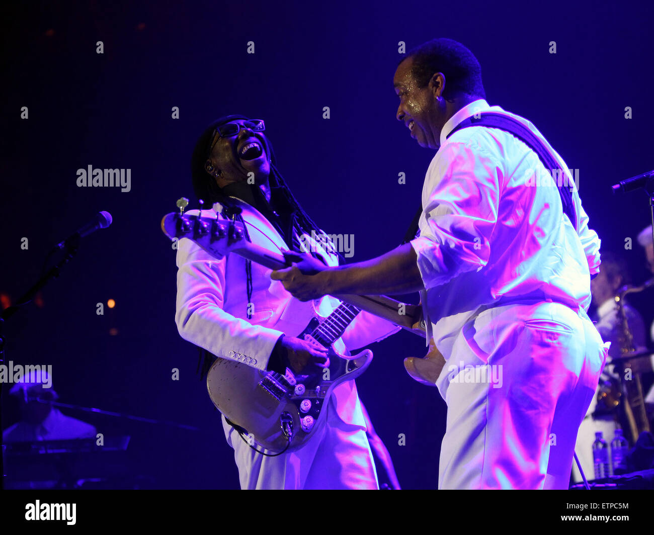 Chic featuring Nile Rodgers performing on stage at the Roundhouse ...