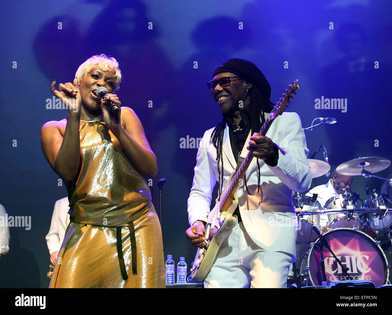 Chic featuring Nile Rodgers performing on stage at the Roundhouse ...