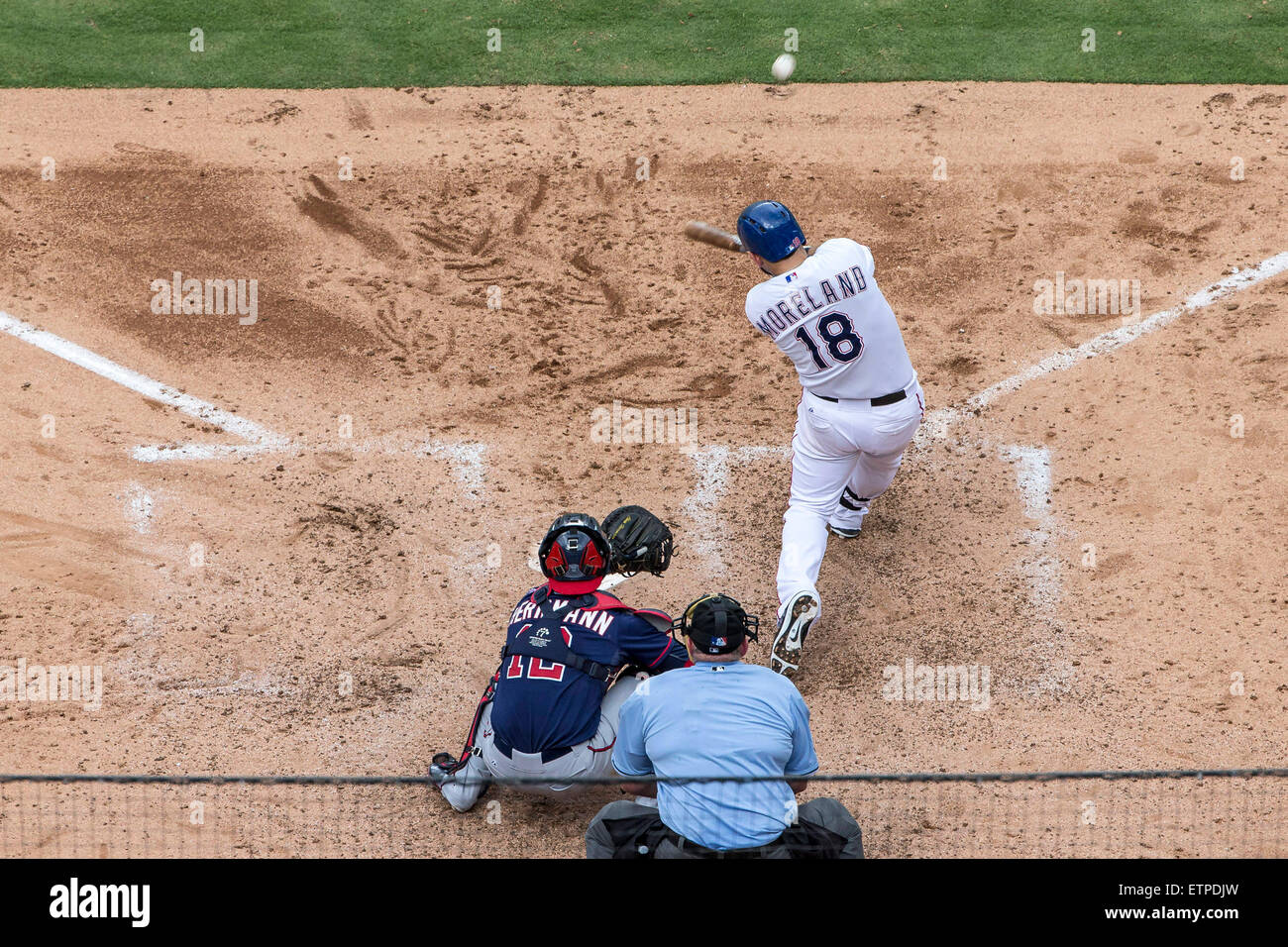 Arlington, TX, USA. 13th June, 2015. Texas Rangers first baseman Mitch ...