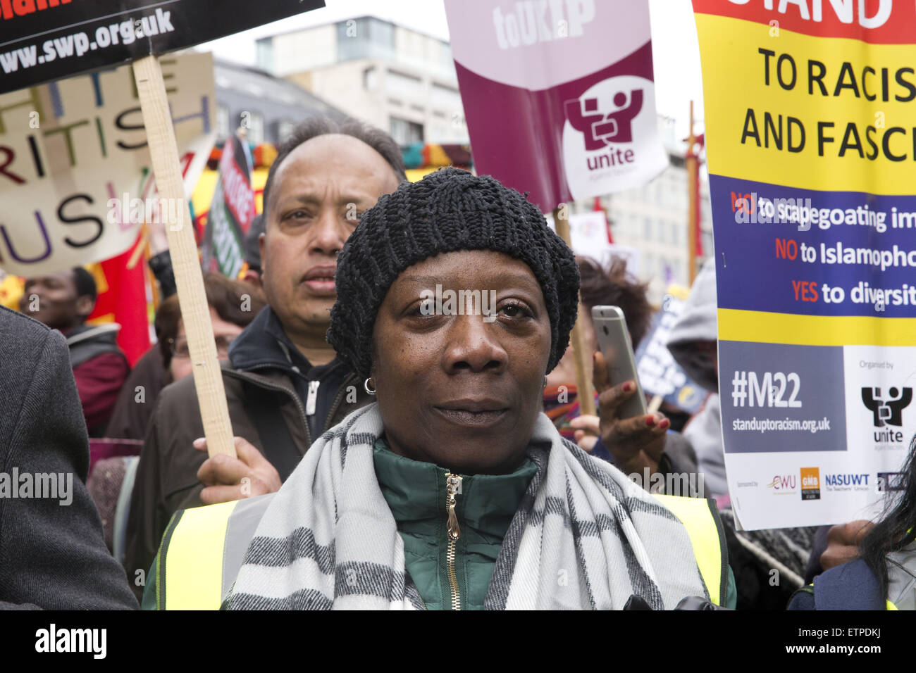Demonstrators at an Anti-fascist protest in London Featuring ...