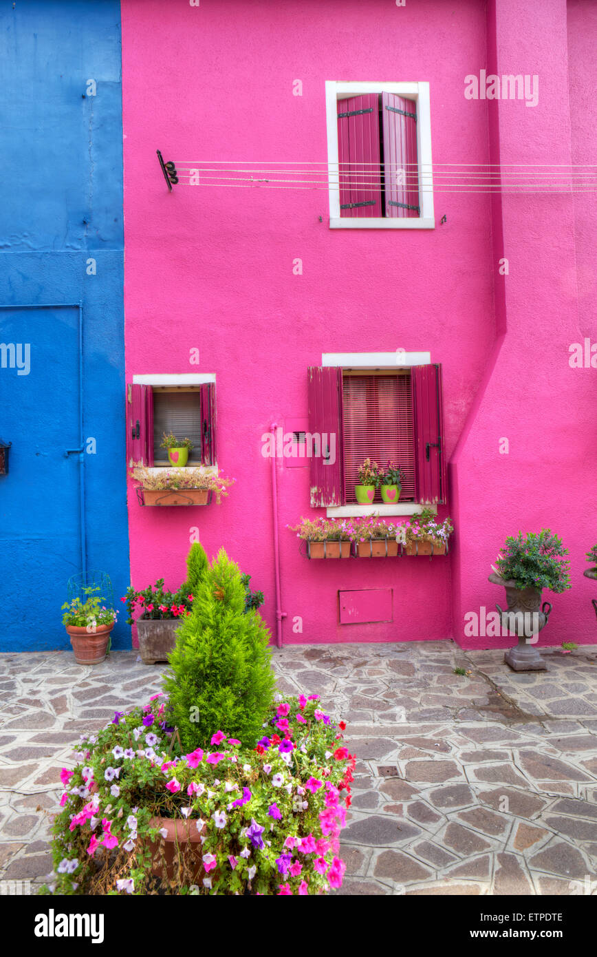 colorful painted houses, Burano, Venice, Veneto, Italy, Europe Stock ...