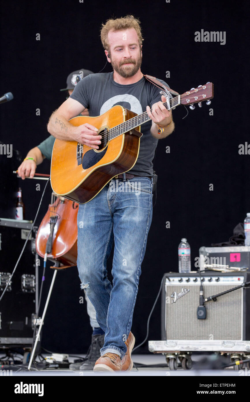 June 13, 2015 - Manchester, Tennessee, U.S - Musician DAVE SIMONETT of Trampled by Turtles ...