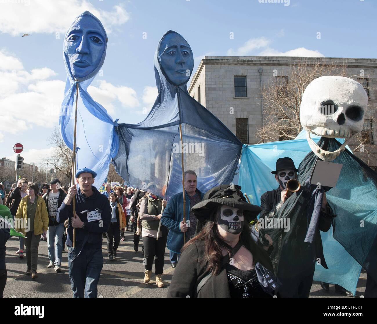 Thousands of Irish Water protesters representing many regions pass by ...