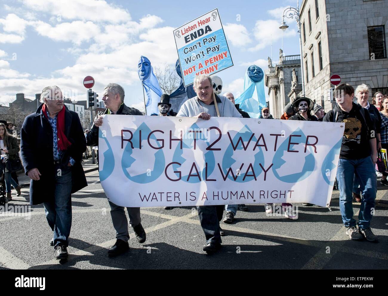 Thousands of Irish Water protesters representing many regions pass by ...