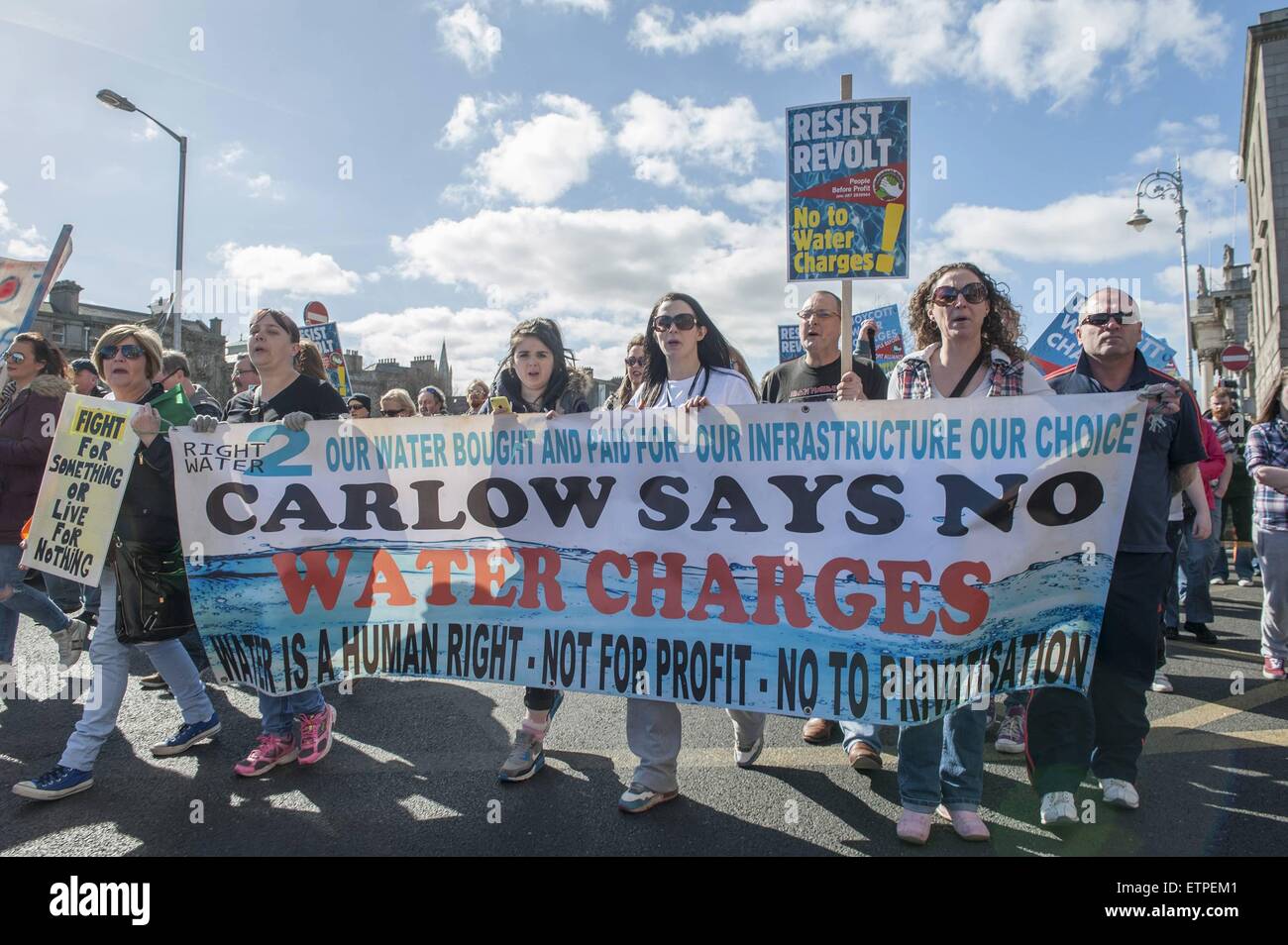 Thousands of Irish Water protesters representing many regions pass by ...