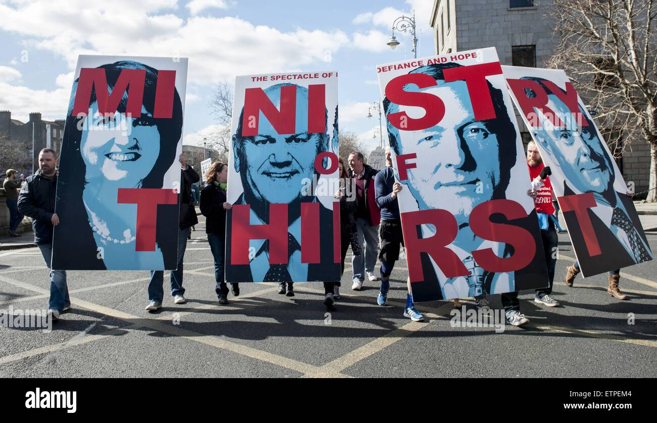Thousands of Irish Water protesters representing many regions pass by ...