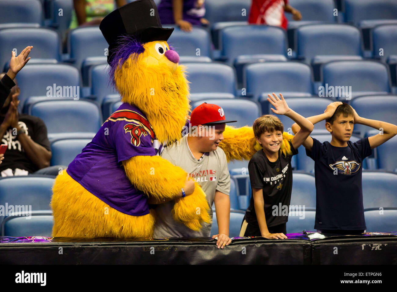 New Orleans, LA, USA. 12th June, 2015. New Orleans VooDoo mascot MoJo ...