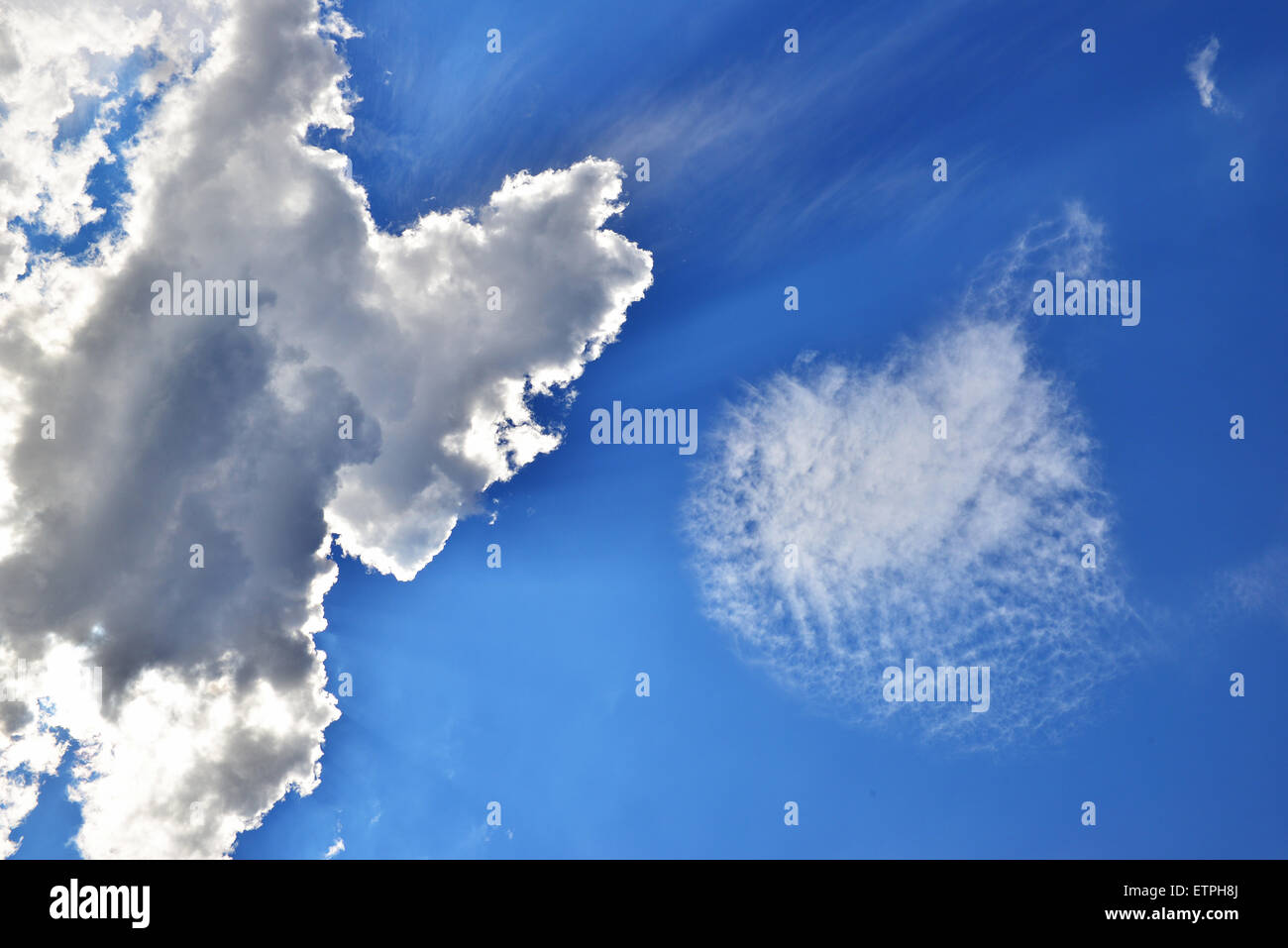 Cloud formation of cumulus and cirrus clouds announce changes in the ...