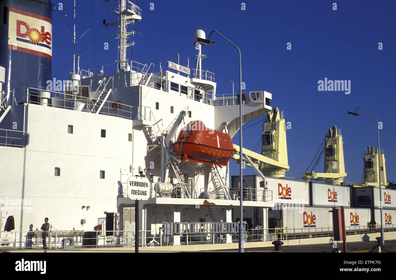 BEL, Belgium, Antwerp, the port, cargo ship with containers full of ...