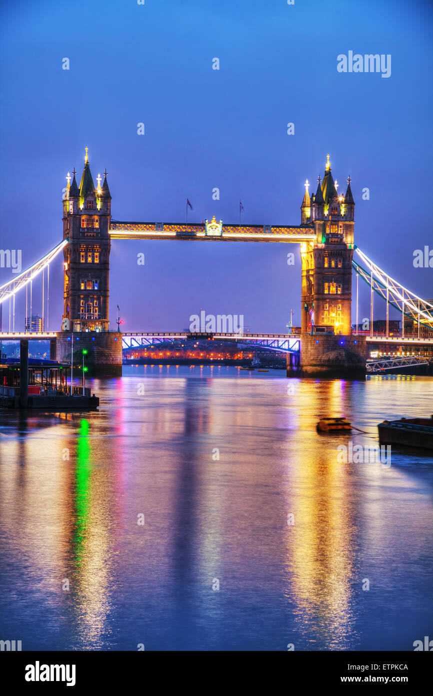 Tower bridge in London, Great Britain at the night time Stock Photo - Alamy