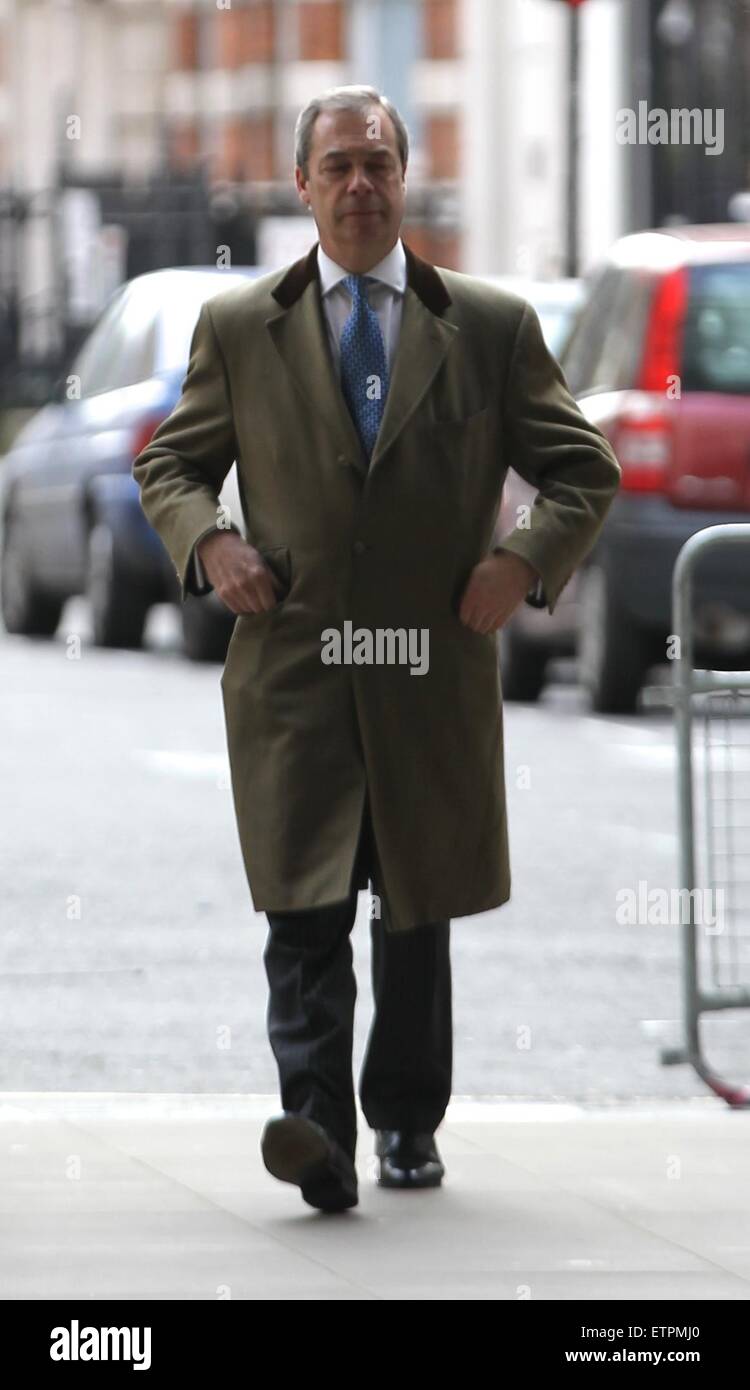 'The Andrew Marr Show' - Arrivals Featuring: Nigel Farage Where: London ...