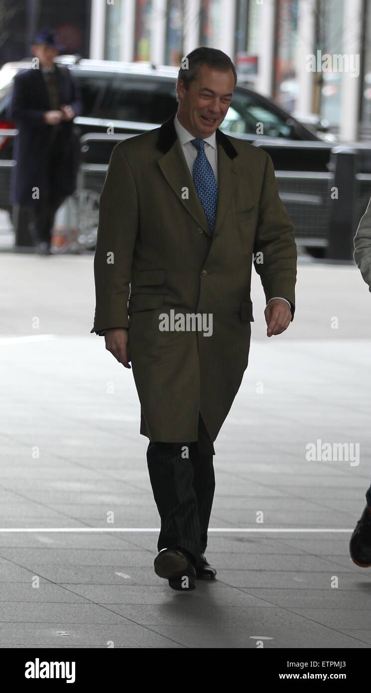 'The Andrew Marr Show' - Arrivals Featuring: Nigel Farage Where: London ...