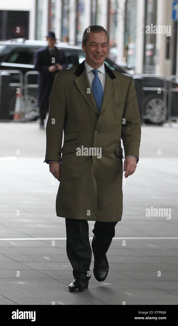 'The Andrew Marr Show' - Arrivals Featuring: Nigel Farage Where: London ...