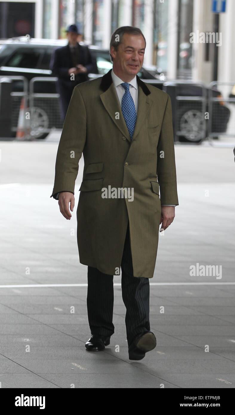 'The Andrew Marr Show' - Arrivals Featuring: Nigel Farage Where: London ...