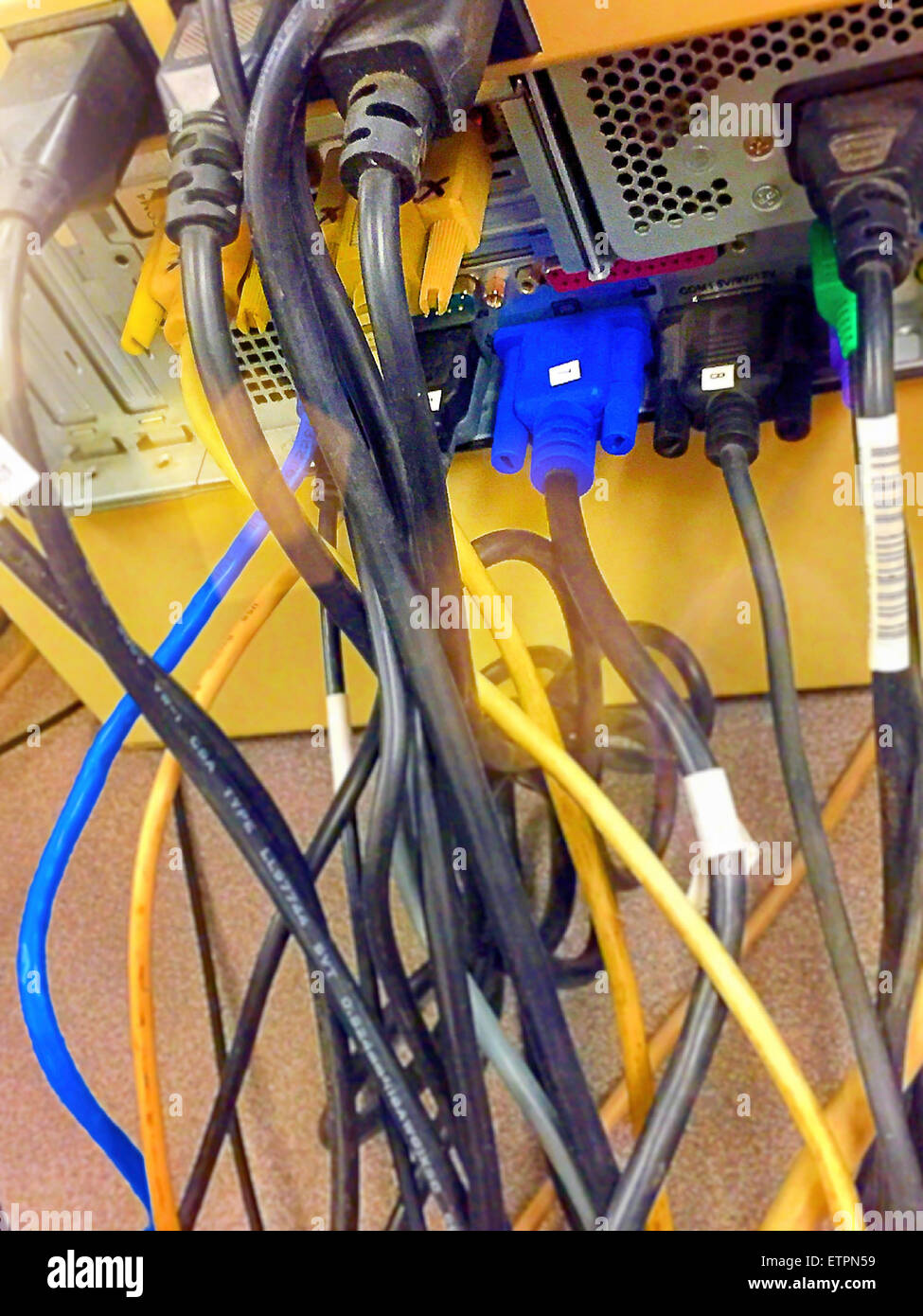 Mass of Wires , Communications Equipment, USA Stock Photo - Alamy