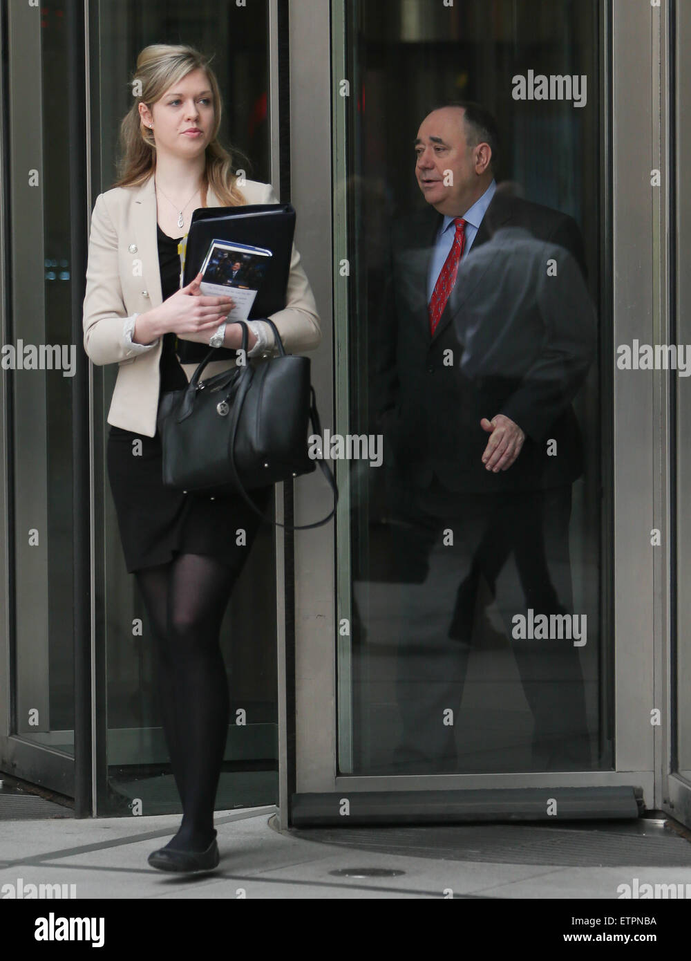 Sir Menzies Campbell and Alex Salmond leave Broadcasting House after ...