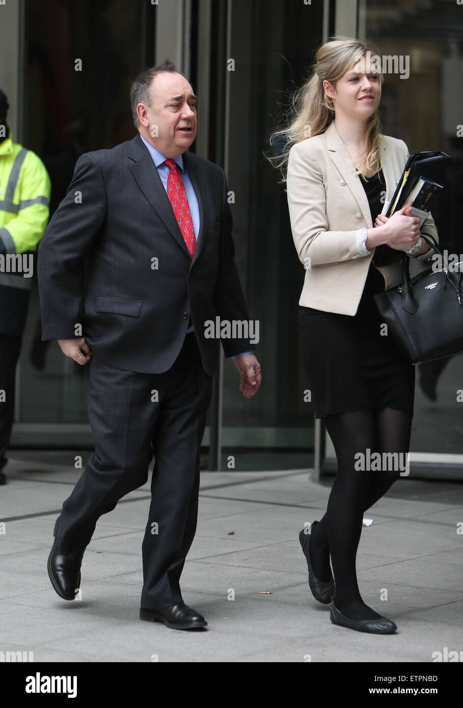 Sir Menzies Campbell and Alex Salmond leave Broadcasting House after ...