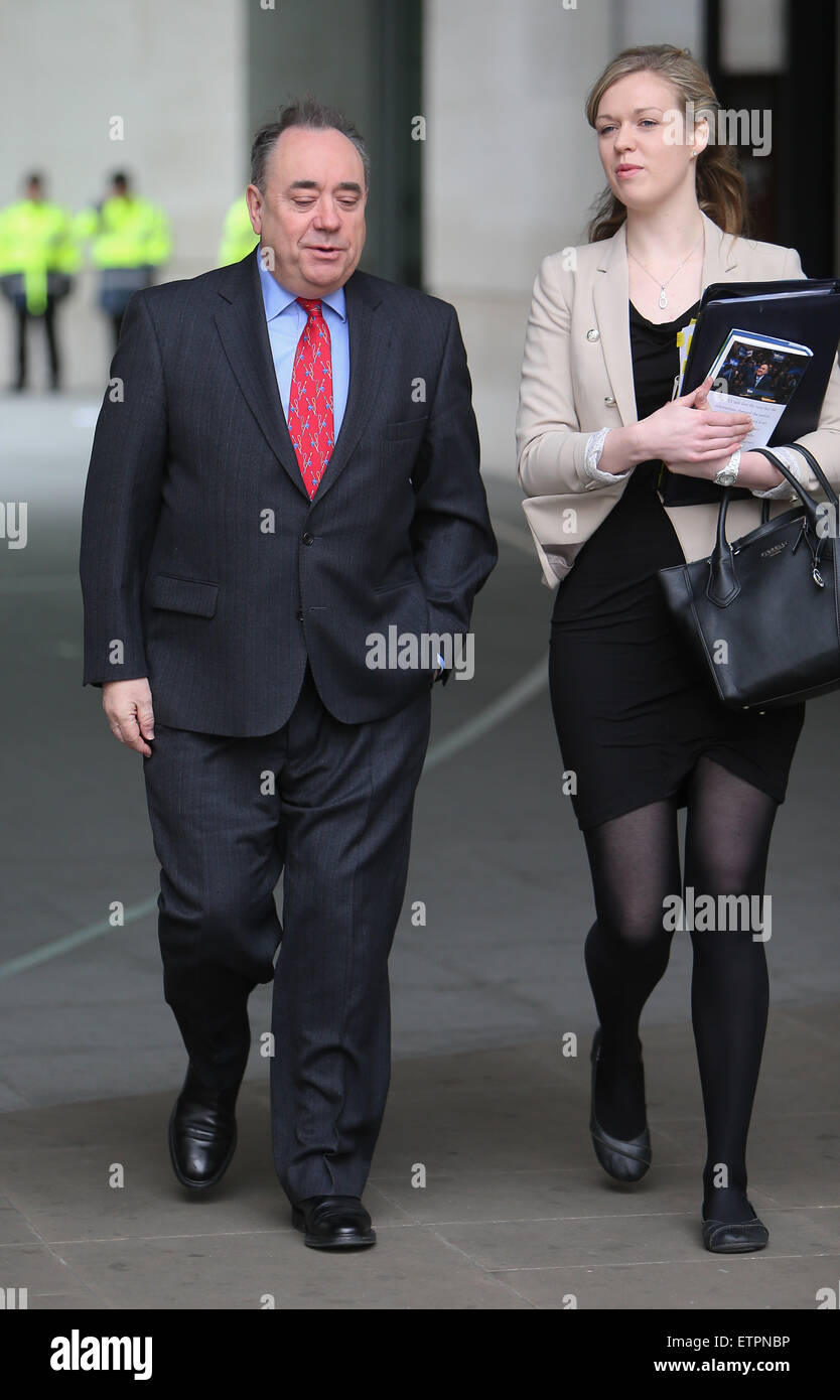 Sir Menzies Campbell and Alex Salmond leave Broadcasting House after ...